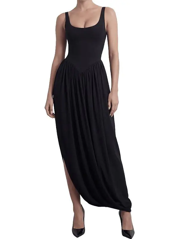 HEIRESS BEVERLY HILLS Sculpt Drape Maxi Dress - Black