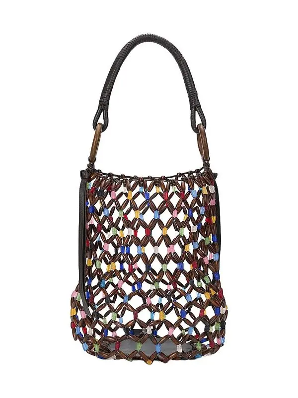 Staud Del Mar Beaded Bucket Bag - Sea Glass