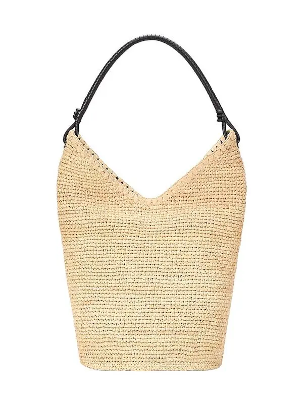 Staud Lani Large Raffia Bucket Bag - Natural