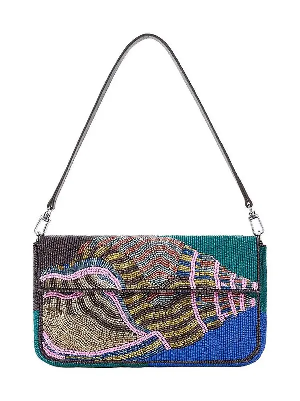 Staud Timmy Beaded Convertible Shoulder Bag - Conch Shell