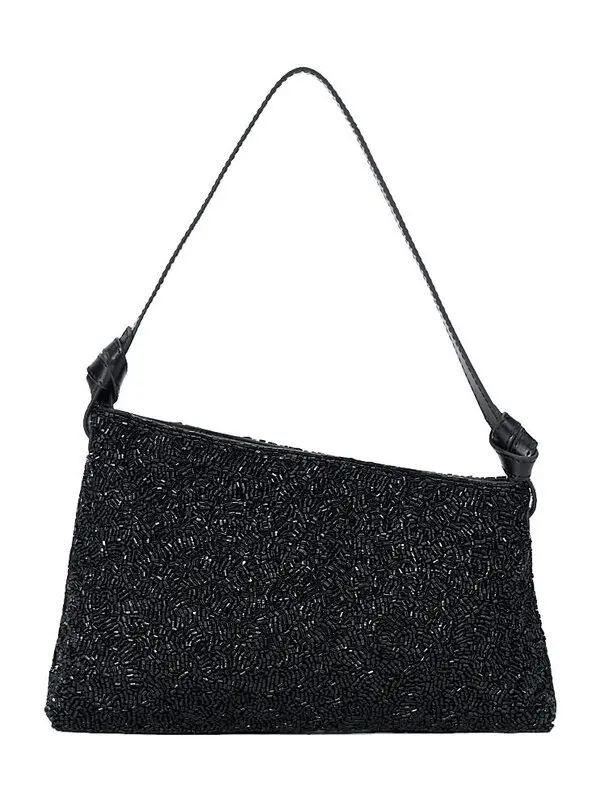 Staud Dani Mini Beaded Shoulder Bag - Black