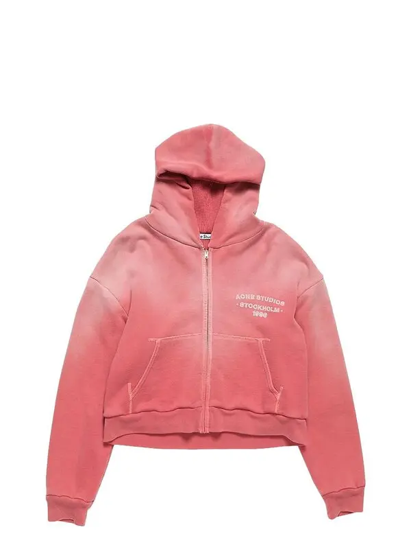 Acne Studios Hooded Zip Sweatshirt - Red
