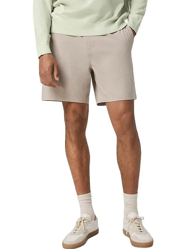 Vuori Aim Elastic Waist 7" Shorts - Khaki Linen Texture