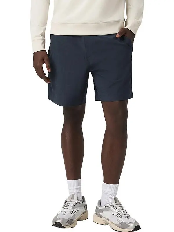 Vuori Aim Elastic Waist 7" Shorts - Navy Linen Texture