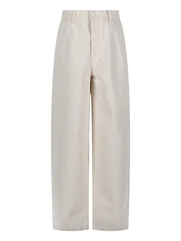 Ami Cotton Wide-leg Pants - White