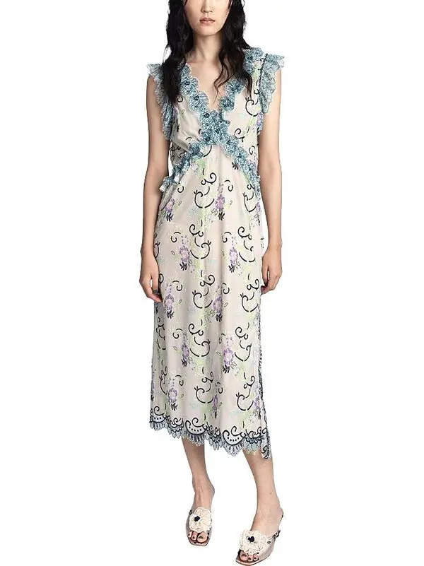 Anna Sui Lady Chatterley's Lace Dress - Denim Multi