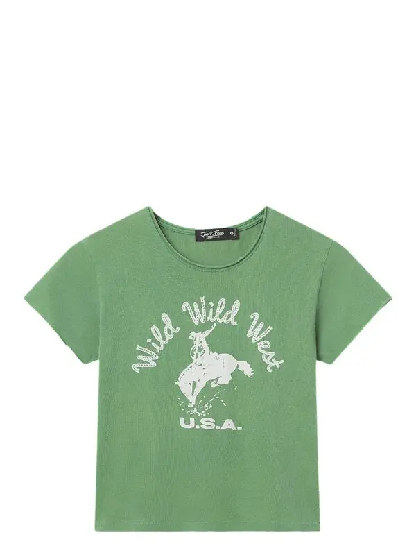 Junk Food Clothing Wild Wild West Vintage Baby Tee - Peridot