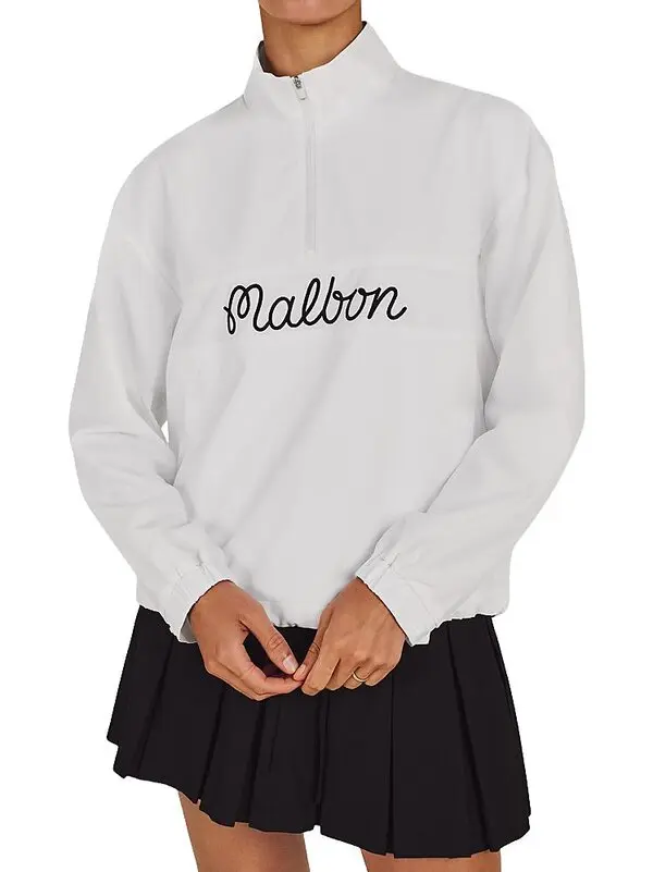 MALBON Crosscourt Zip-up Windbreaker Jacket - White
