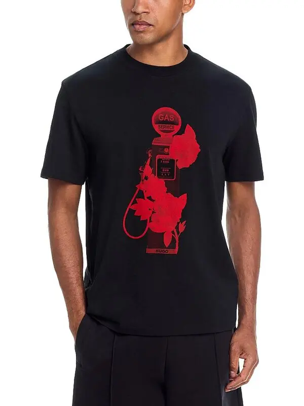 Hugo Dikerd Floral Gas Pump Graphic T-shirt - Black