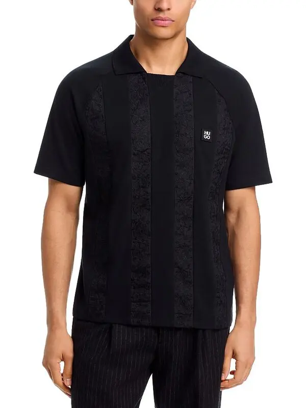 Hugo Dromos Stripe Polo Shirt - Black