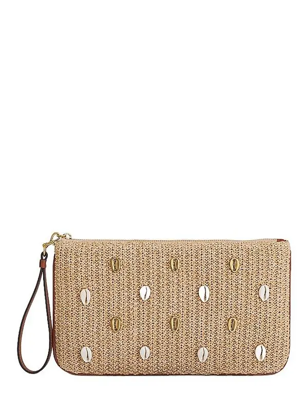 Rebecca Minkoff Ashlee Small Seashell Raffia Wristlet - Natural