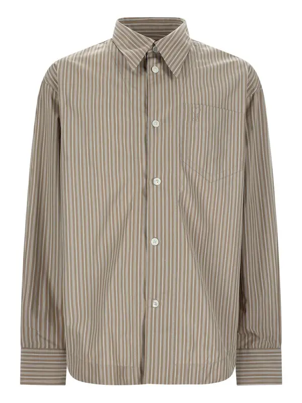 Ami Camicia In Cotone - Beige