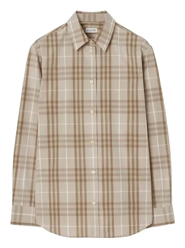 Burberry Classic Fit Check Cotton Shirt - Beige Grey