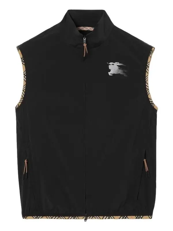 Burberry Check Trim Nylon Gilet - Black