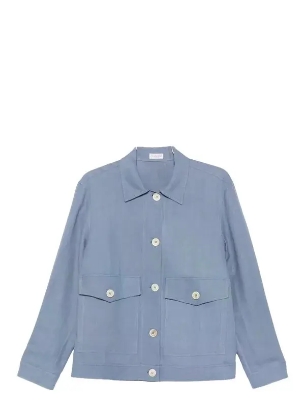Brunello Cucinelli Button-up Flap-pocket Overshirt - Blue