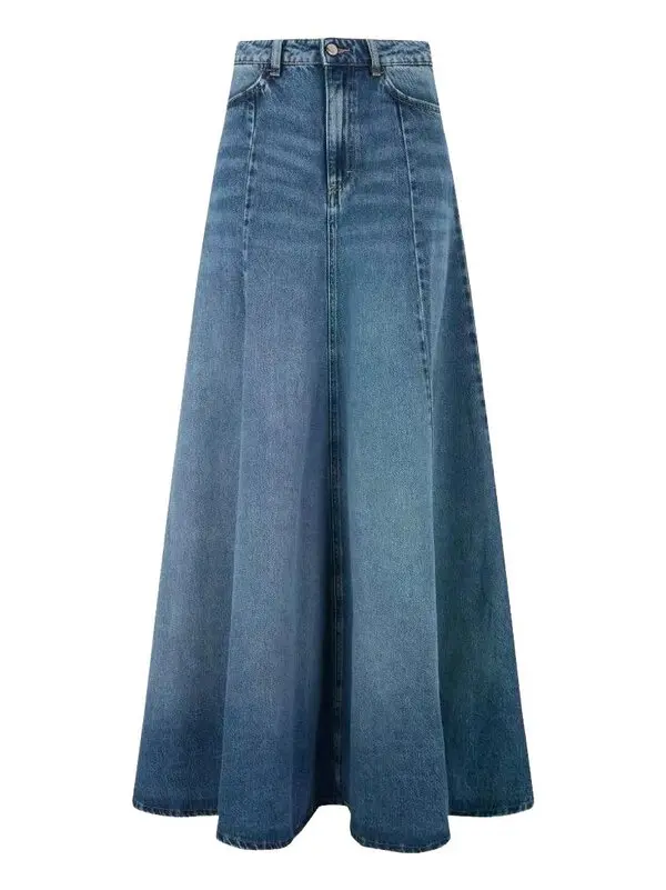 ICON DENIM LOS ANGELES Cora Panelled Flared Denim Skirt - Blue