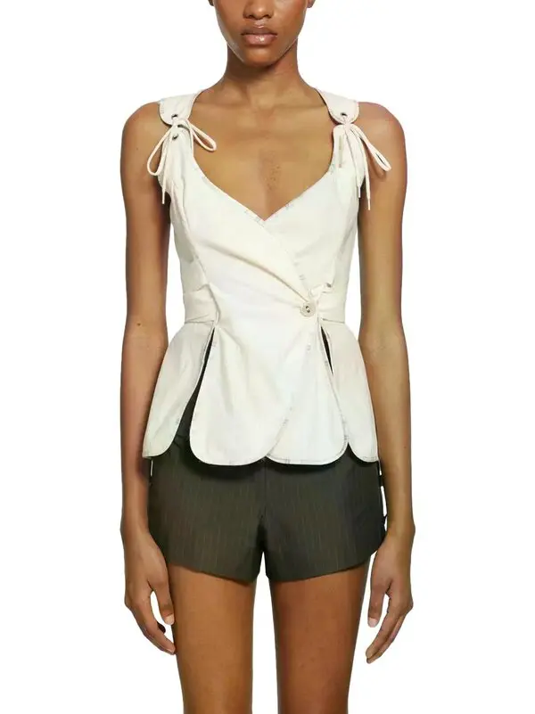 VIVIENNE WESTWOOD Roxy Wrap-design Peplum Top - Neutrals