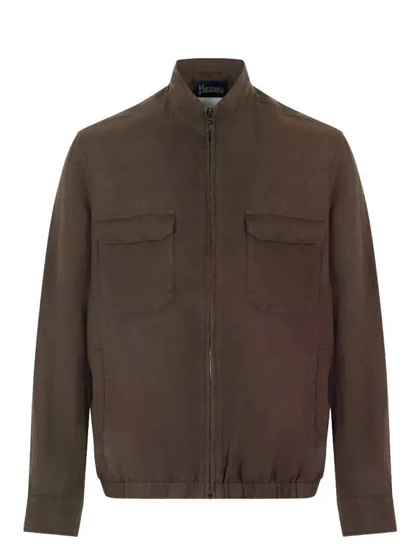 Herno Zip-up Bomber Jacket - Brown