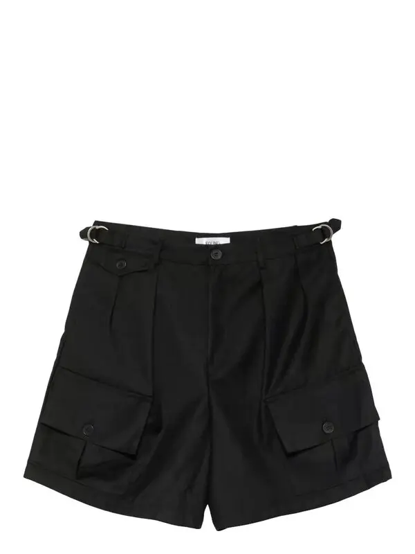 FOUND Pleated Cargo Shorts - Black