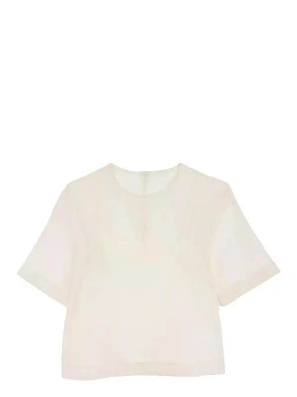 Ami Sheer Trapeze Top - White