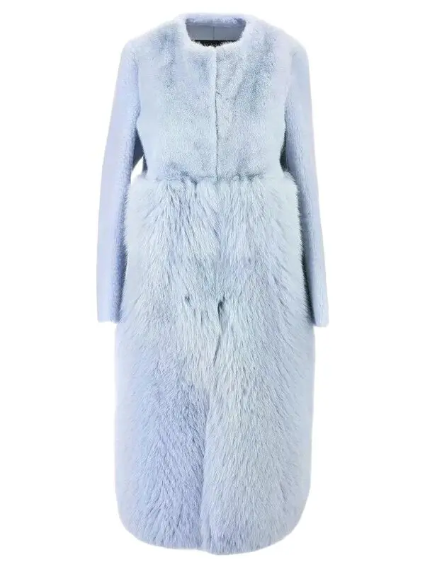 BLANCHA Paneled Faux-fur Dress - Blue