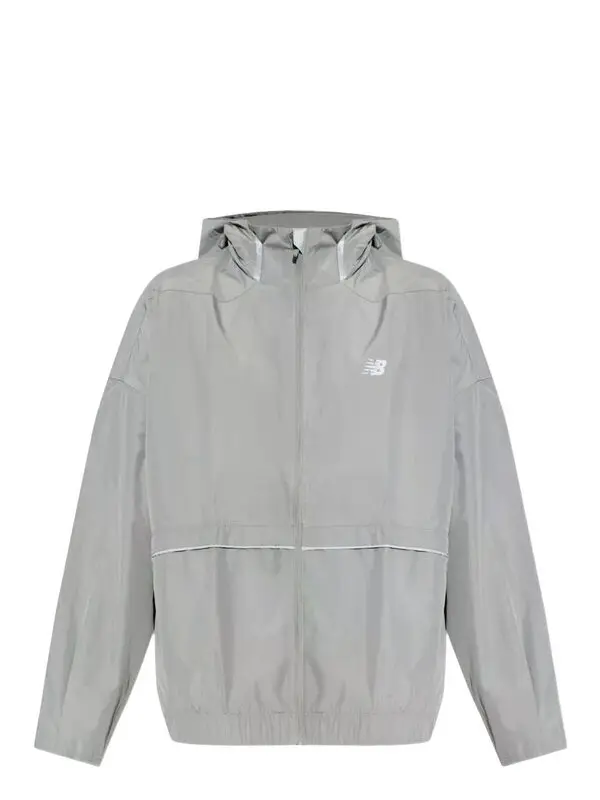 NEW BALANCE Logo-print Hooded Jacket - Grey