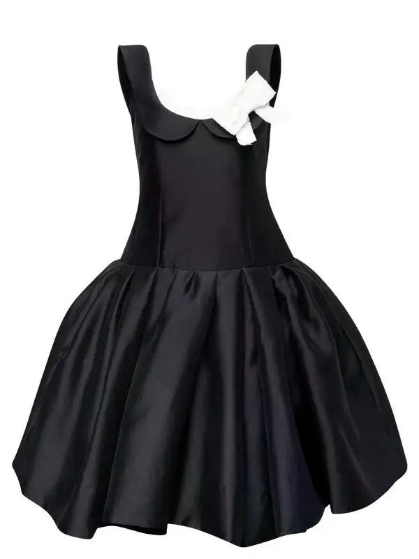 SHUSHU/TONG Bow-detail Pleated Dress - Black