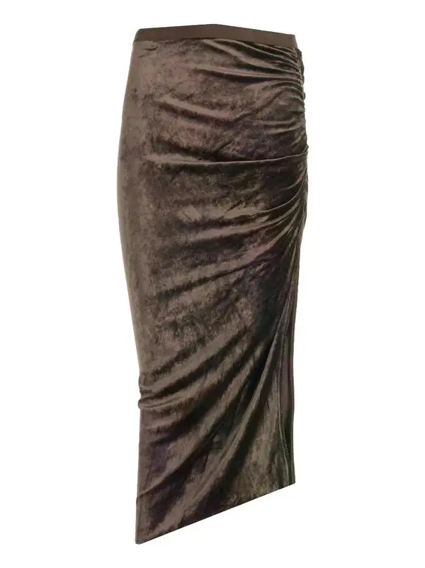 Rick Owens Svita Ruched Skirt - Brown