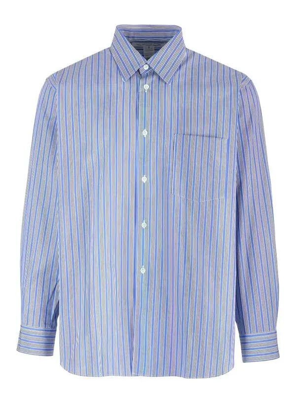 Comme Des Garçons Stripe-print Shirt - Blue