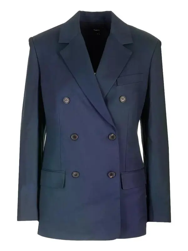 Theory Double-breasted Blazer - Blue