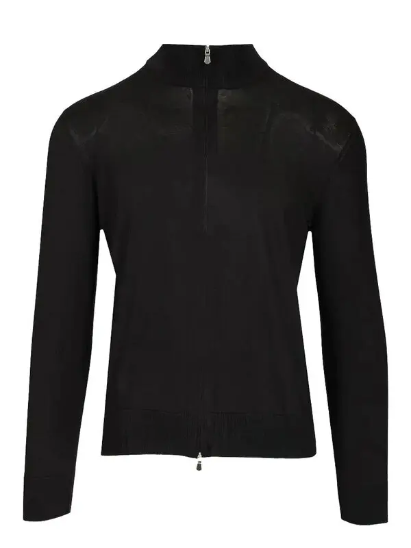Tagliatore Zip-up High-neck Cardigan - Black