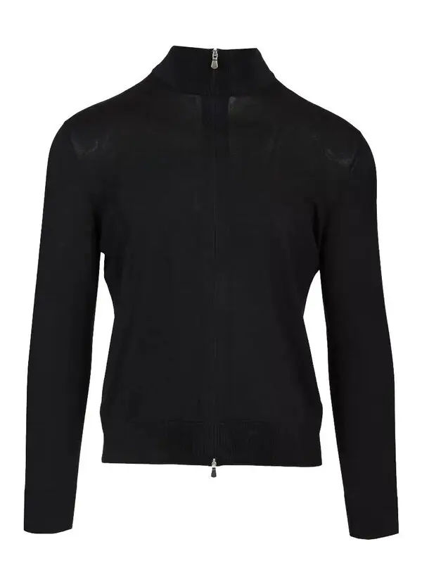 Tagliatore Zip-fastening Roll-neck Sweater - Black