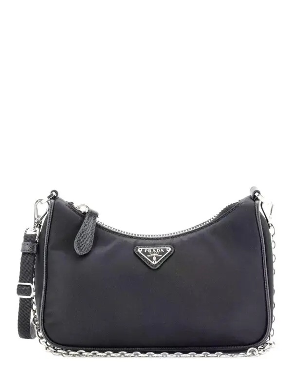 Prada Re-edition Tessuto Mini Hobo Bag - Black