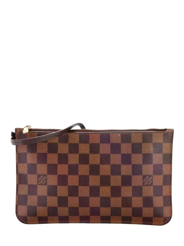 LOUIS VUITTON Neverfull Pochette Monogram Canvas Clutch - Brown