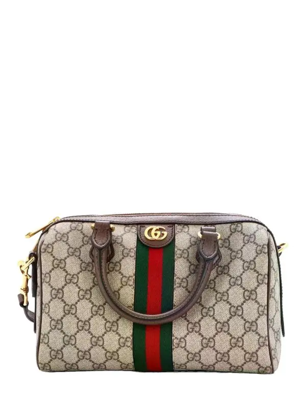 Gucci Ophidia Convertible Boston Bag Gg Coated Canvas - Brown