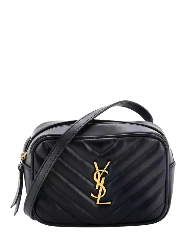 Saint Laurent Lou Matelasse Chevron Leather Belt Bag - Black