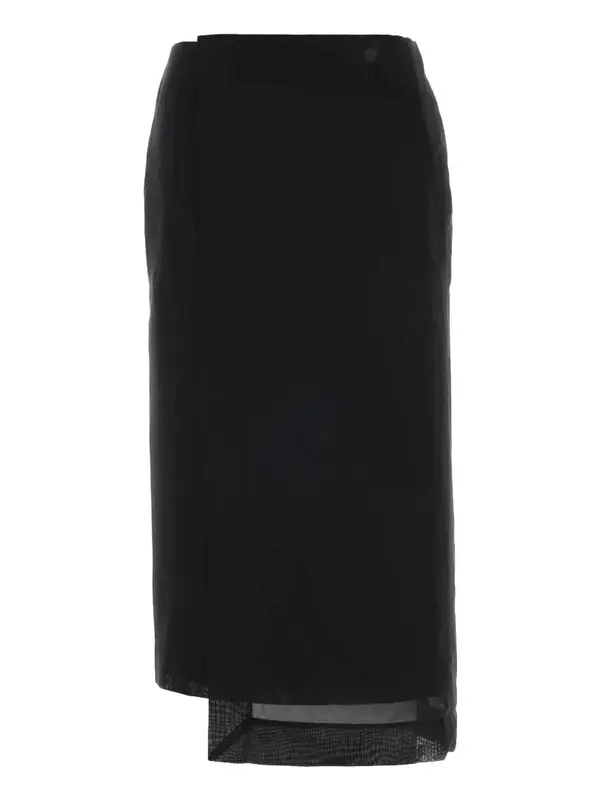 Carven Asymmetric Wrap Midi Skirt - Black