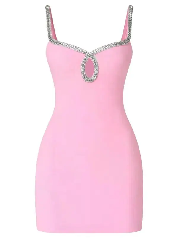 Retrofete Crystal-embellished Cutout Mini Dress - Pink
