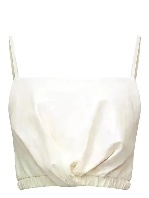 3.1 Phillip Lim Twist-front Leather Cropped Top - Neutrals