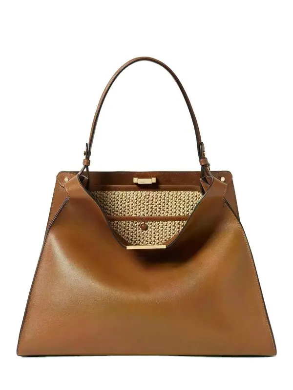 Fendi Medium Leather Tote Bag - Brown