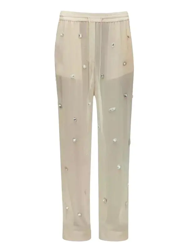 3.1 Phillip Lim Gem-embellished Chiffon Trousers - Neutrals