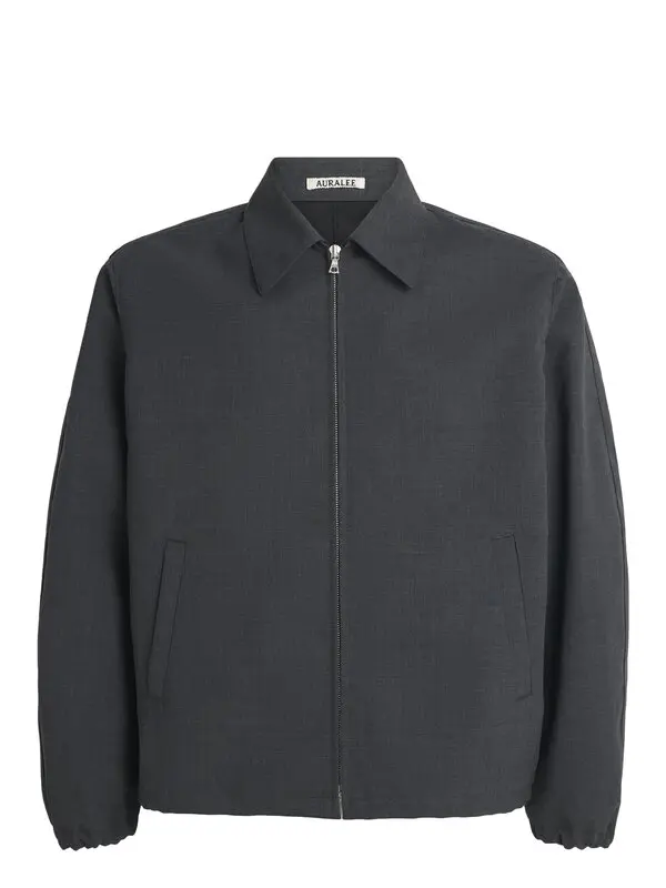 Auralee Wool Blend Bomber Jacket - Grey