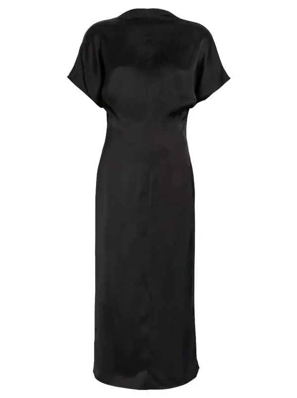Tove Aker Satin Midi Dress - Black