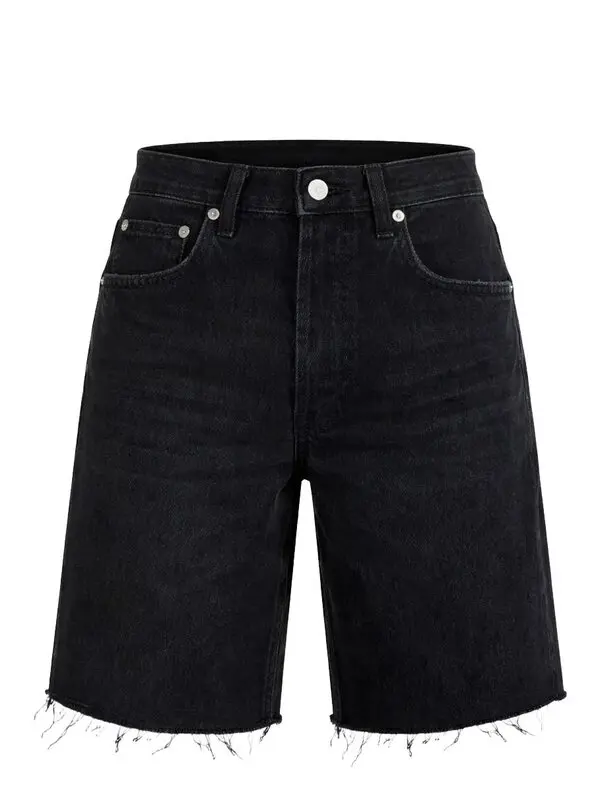 Citizens Of Humanity Frayed-hem Denim Shorts - Black