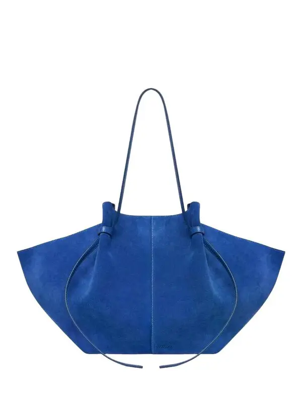 Yuzefi Large Mochi Suede Shoulder Bag - Blue