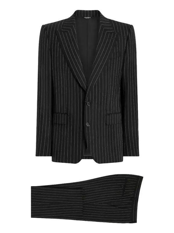 Dolce & Gabbana Sicilia Pinstripe Suit - Black