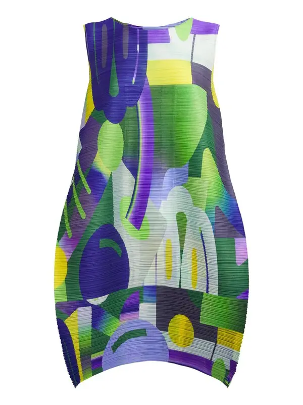 Issey Miyake Pleated Playground Tunic Top - Purple