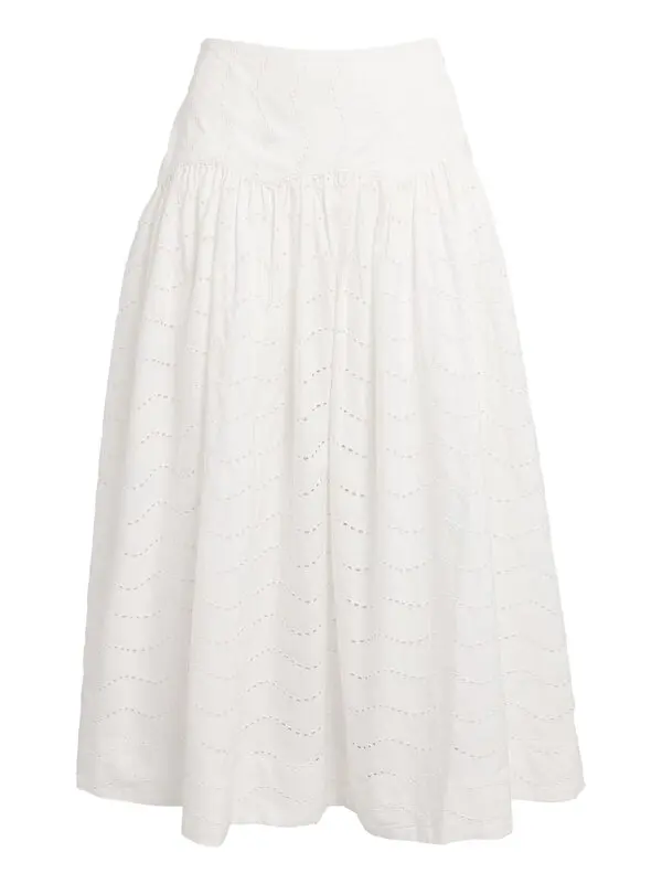 Polo Ralph Lauren Cotton Eyelet Maxi Skirt - White