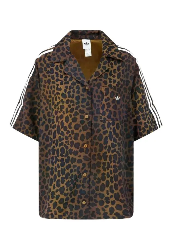 Adidas Leopard-print Short-sleeve Shirt - Brown