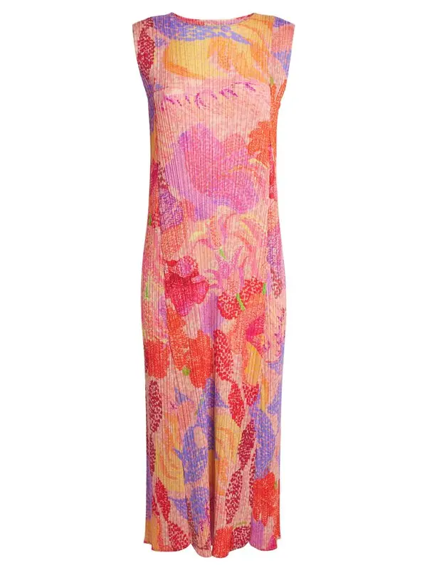 Issey Miyake Pleated Foggy Forest Midi Dress - Pink